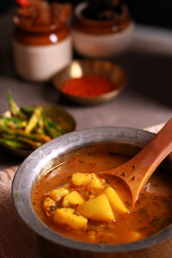 Amritsari Aloo ki Launji: Delicious Potato Curry from Panjab.